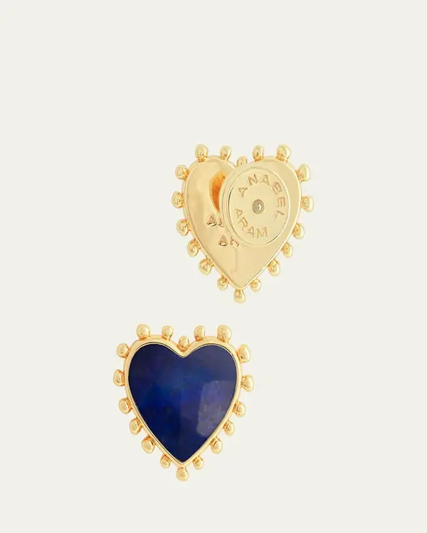 ANABEL ARAM JEWELRY Heart Stone Stud Earrings - Lapis