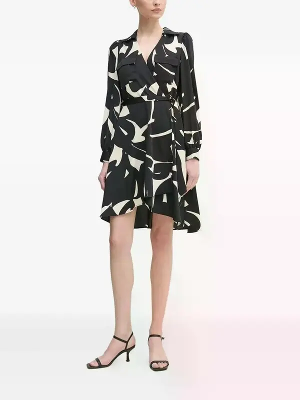 Dkny Abstract-print Wrap Dress