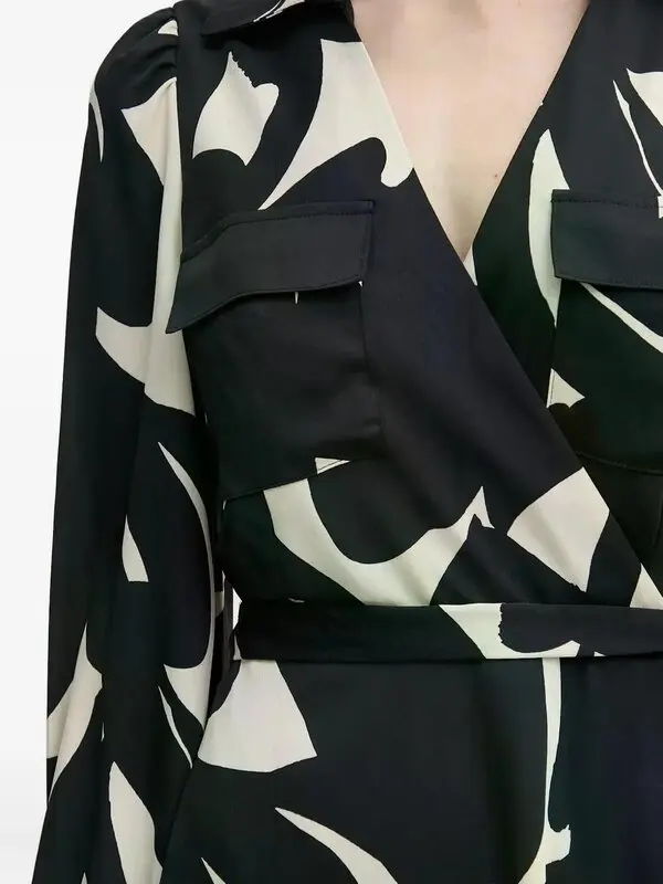 Dkny Abstract-print Wrap Dress