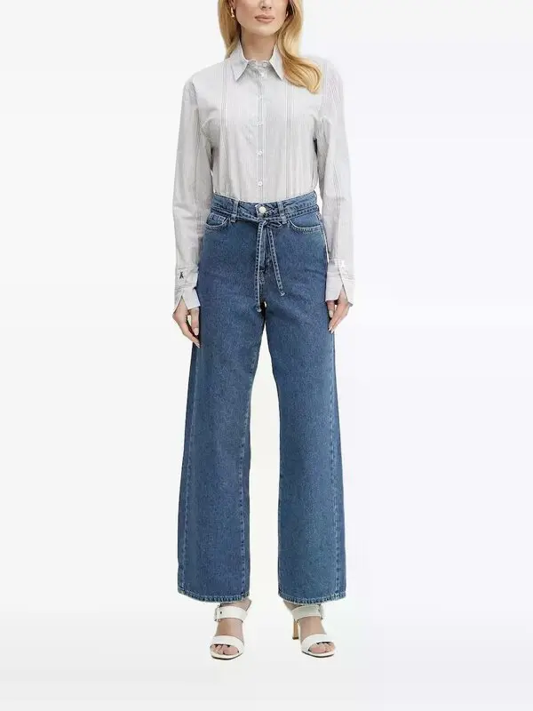 Patrizia Pepe Striped Bee-embellished Shirt