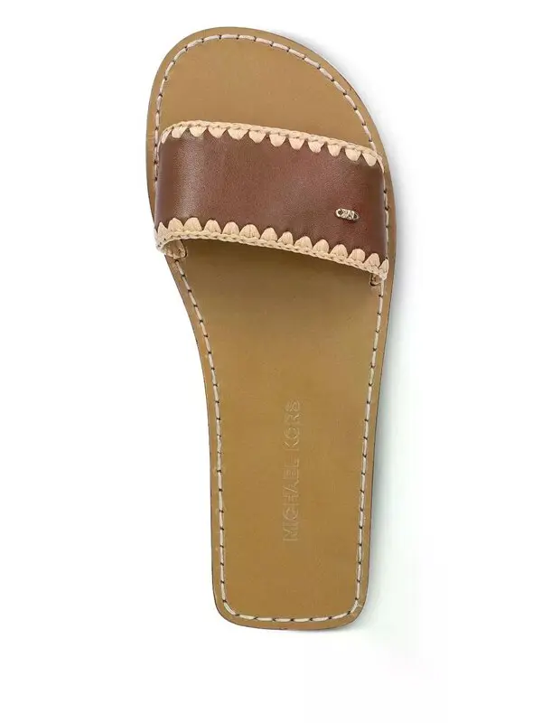Michael Kors Leather Braided Flat Sandals