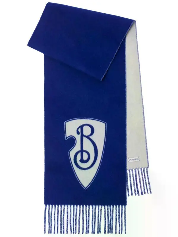 Burberry B Shield Wool-cashmere Scarf - Blue