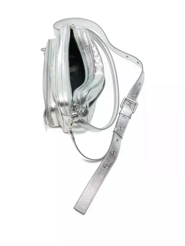 Acne Studios Camero Party Metallic-finish Shoulder Bag - Silver