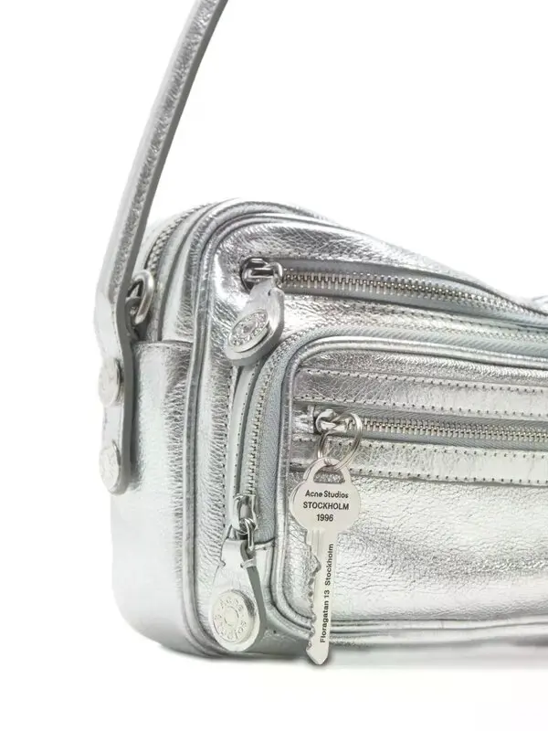 Acne Studios Camero Party Metallic-finish Shoulder Bag - Silver
