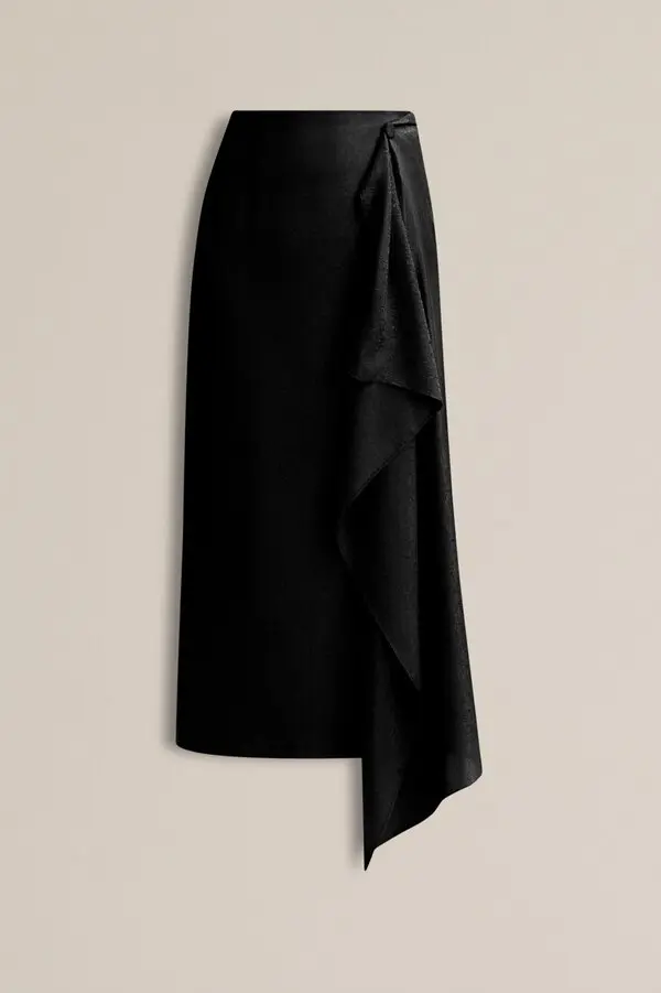 Scanlan Theodore Silk Jacquard Skirt - Black