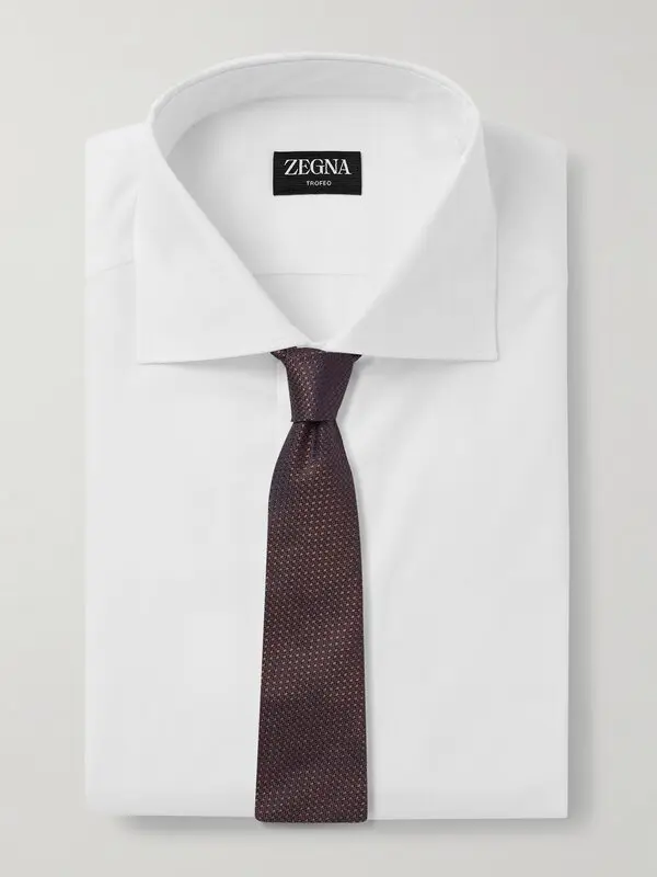 Zegna Cutaway-collar Cotton-twill Shirt - White