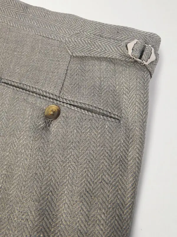 Ralph Lauren Purple Label Gregory Tapered Herringbone Trousers