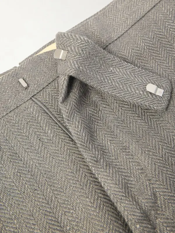 Ralph Lauren Purple Label Gregory Tapered Herringbone Trousers