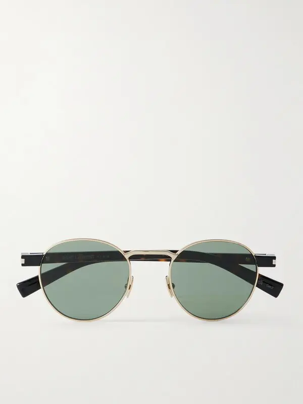 Saint Laurent Round Frame Sunglasses - Gold