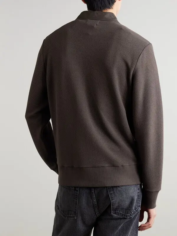 Oliver Peoples Waffle-knit Organic Cotton-blend Polo Shirt