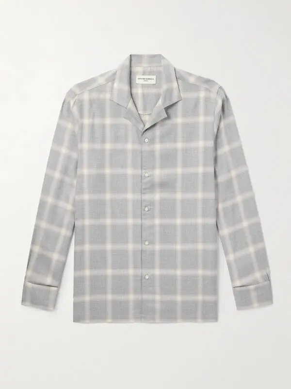 Officine Générale Eren Camp-collar Checked Ramie Shirt