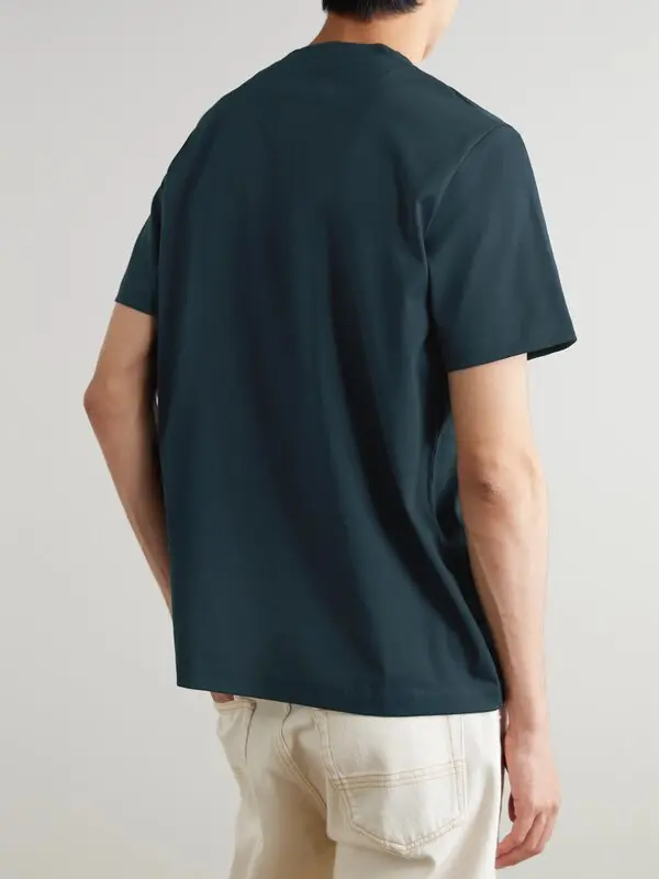 Mr P. Mercerised Cotton-jersey T-shirt - Blue