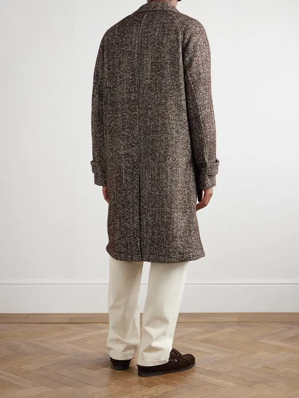 Officine Générale Hudson Herringbone Woven Overcoat