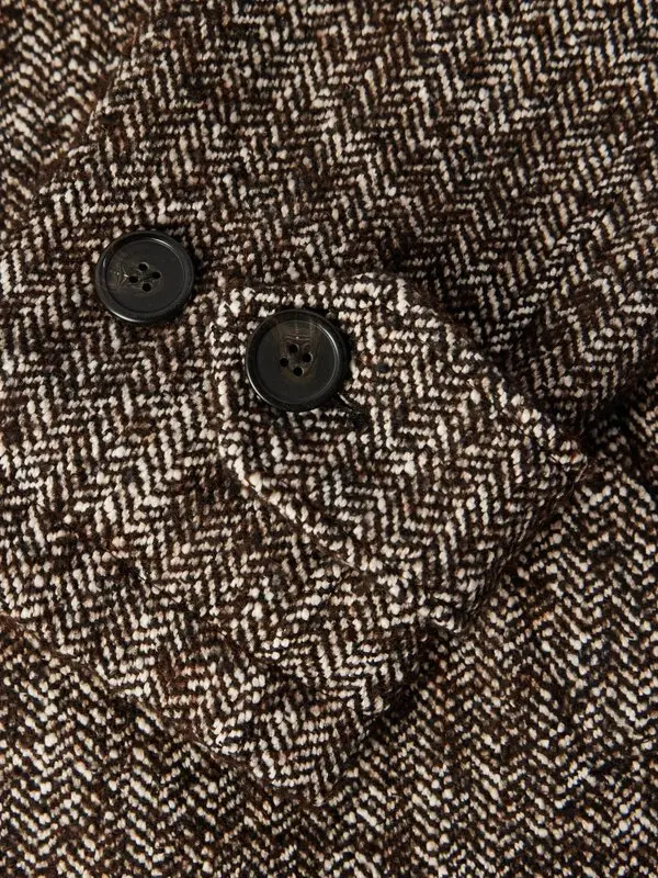Officine Générale Hudson Herringbone Woven Overcoat