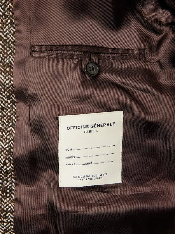 Officine Générale Hudson Herringbone Woven Overcoat