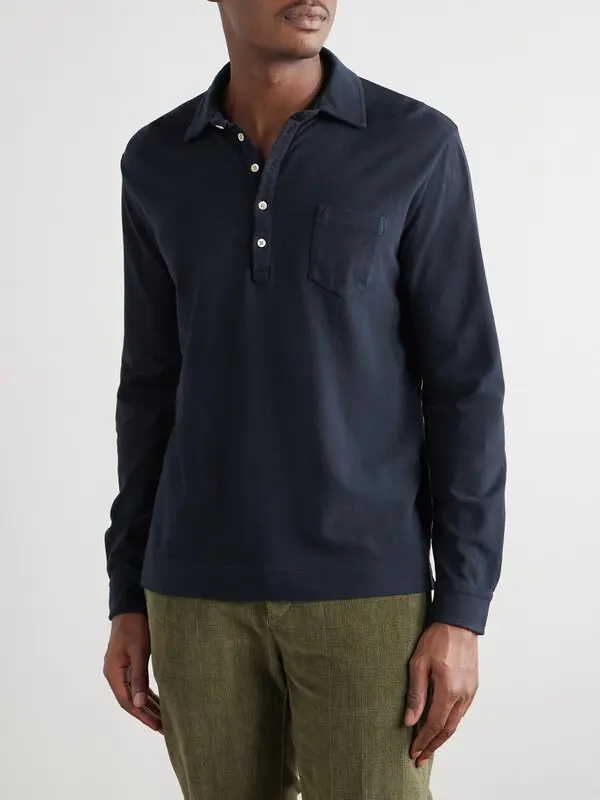 Massimo Alba Ischia Cotton And Cashmere-blend Piqué Polo Shirt