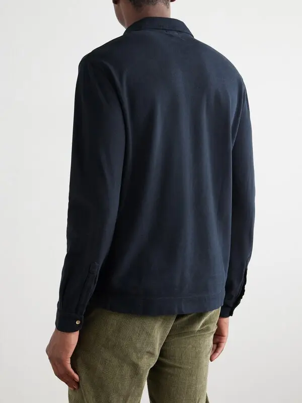 Massimo Alba Ischia Cotton And Cashmere-blend Piqué Polo Shirt