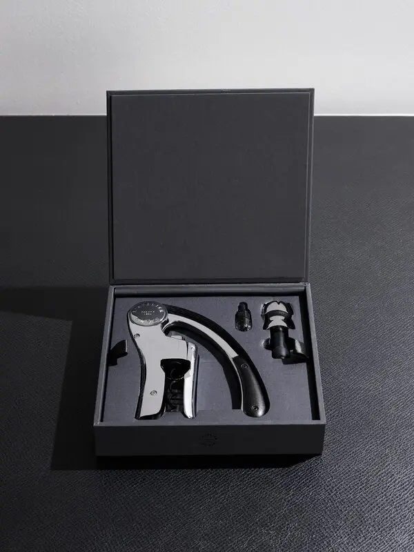 L'ATELIER DU VIN Corkscrew And Champagne Stopper Set - Silver