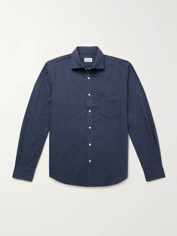 Hartford Paul Cotton-flannel Shirt - Blue