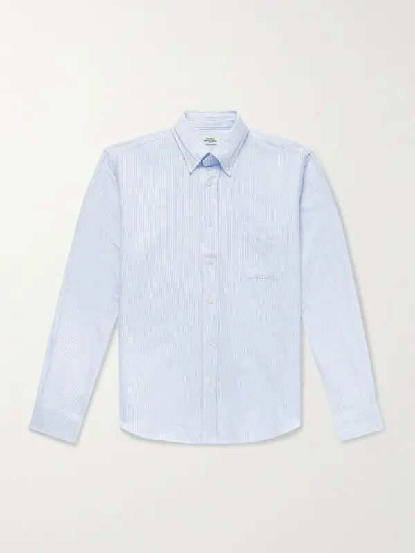 Hartford Pitt Button-down Collar Striped Cotton Shirt