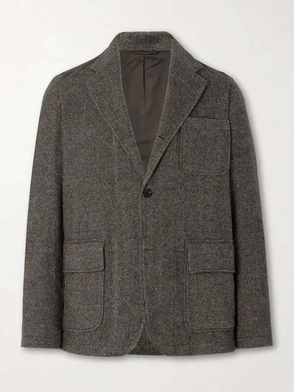 Hartford Joey Herringbone Wool-blend Blazer