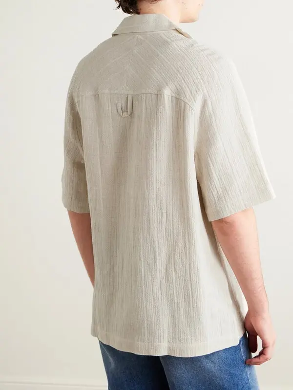 Jacquemus Fonccio Camp-collar Cotton And Linen-blend Shirt