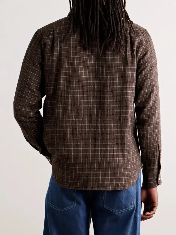 Hartford Paul Checked Cotton-flannel Shirt - Brown