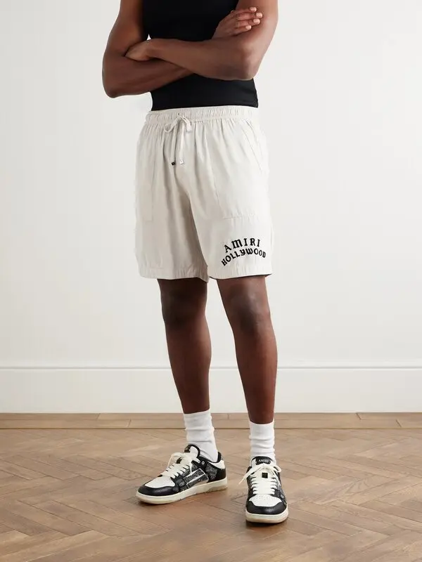 Amiri Hollywood Straight-leg Modal-blend Drawstring Shorts