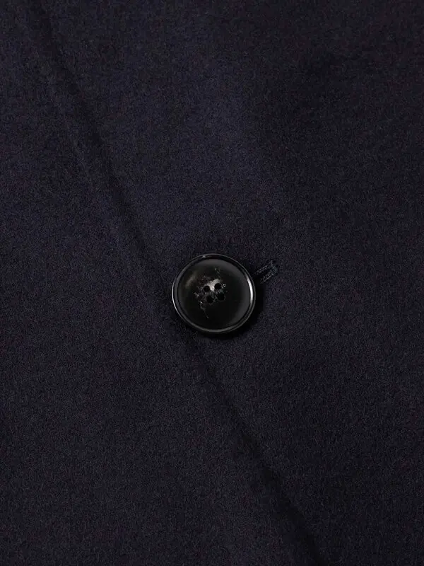 Canali Wool And Cashmere-blend Felt Overcoat - Navy