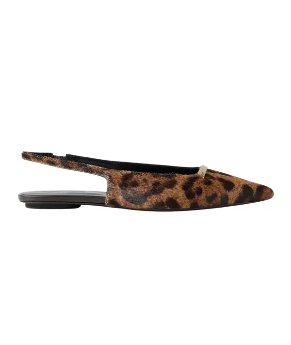 TOD'S Leopard-print Calf Hair Slingback Flats - Animal Print