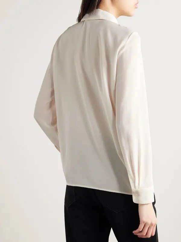 NILI LOTAN Hanford Pussy-bow Silk Blouse