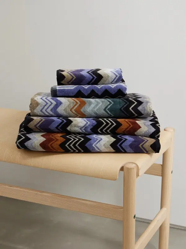 Missoni Giacomo Set Of Five Striped Jacquard-knit Cotton-terry Towels - Multi