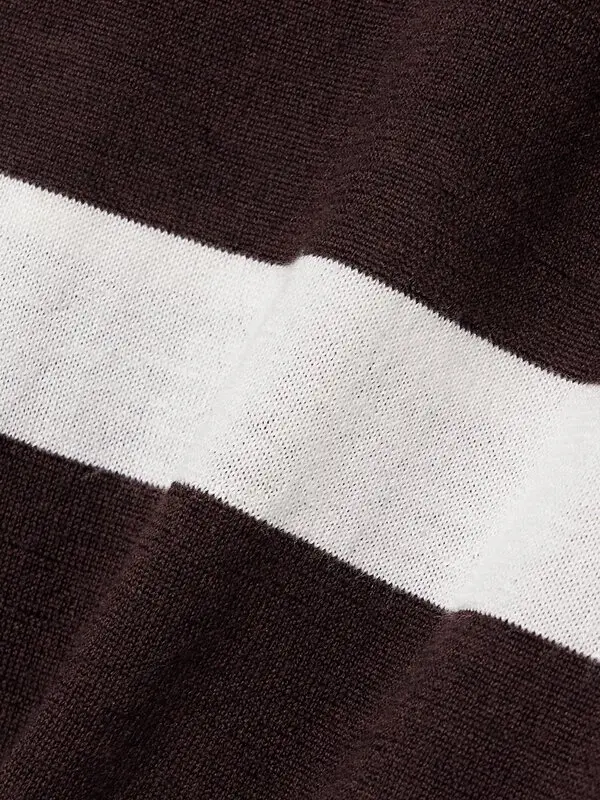 Proenza Schouler Gia Striped Wool And Silk-blend Sweater - Brown