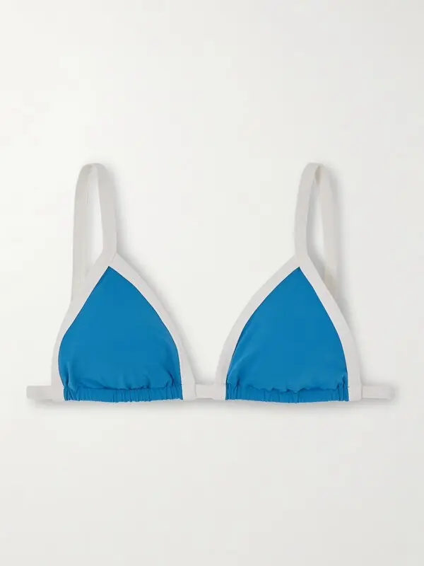 Marysia Porto Two-tone Triangle Bikini Top - Blue