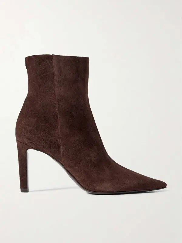 JIMMY CHOO Frankie 85 Suede Ankle Boots - Chocolate