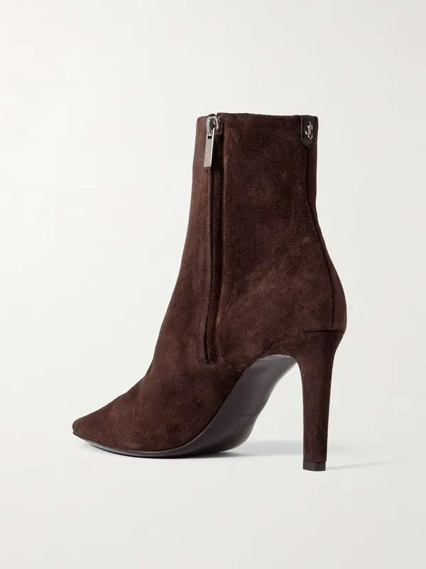 JIMMY CHOO Frankie 85 Suede Ankle Boots - Chocolate