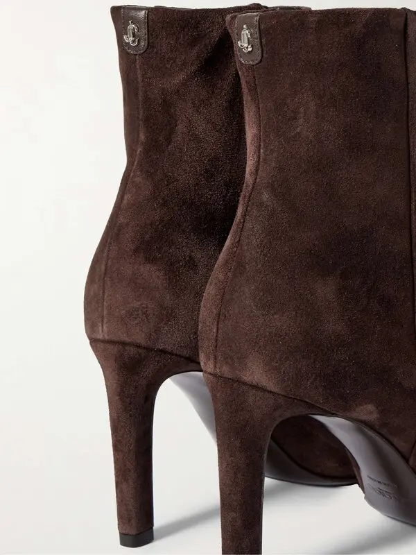 JIMMY CHOO Frankie 85 Suede Ankle Boots - Chocolate