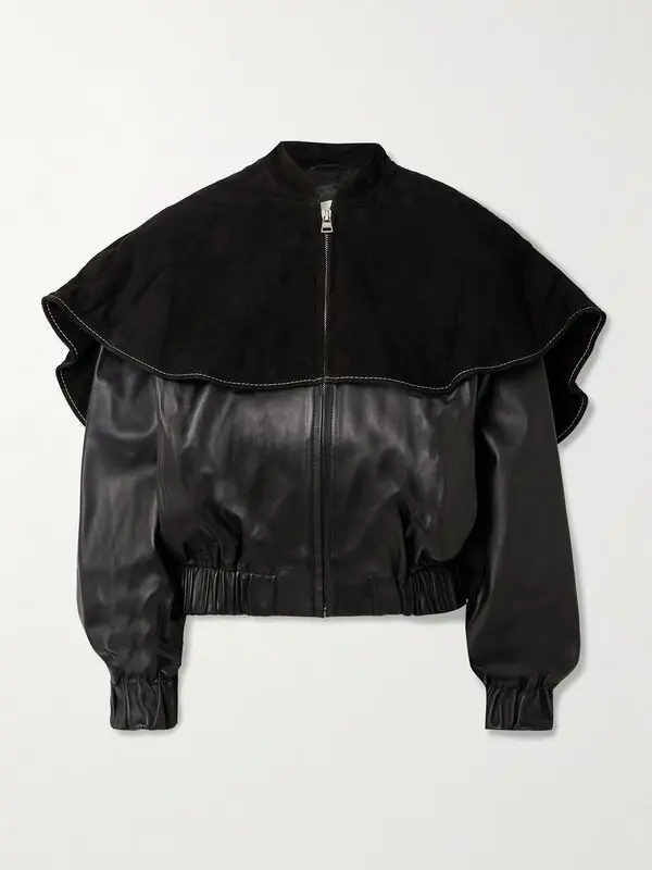 JW Anderson Padded Suede And Leather Bomber Jacket