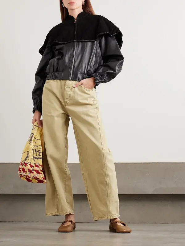 JW Anderson Padded Suede And Leather Bomber Jacket
