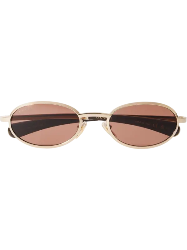 Gucci Rodeo Drive Oval-frame Sunglasses - Gold