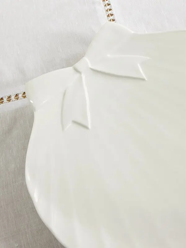 GOHAR WORLD Sadaf Large Porcelain Serving Plate - Neutrals