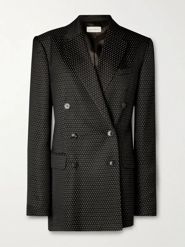 Dries Van Noten Bafya Double-breasted Jacquard Blazer - Black