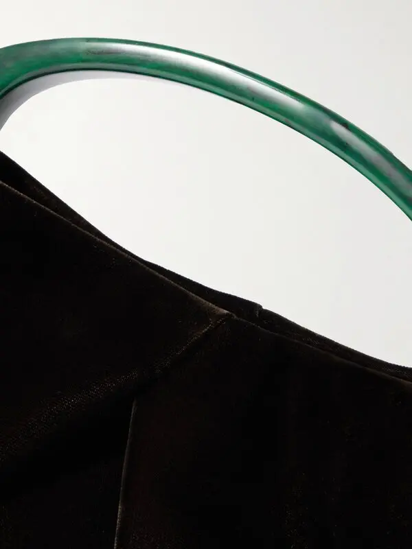 Dries Van Noten Pleated Velvet Tote