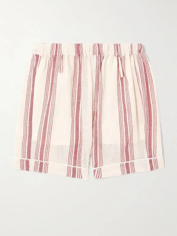 BETTTER Striped Cotton-gauze Shorts
