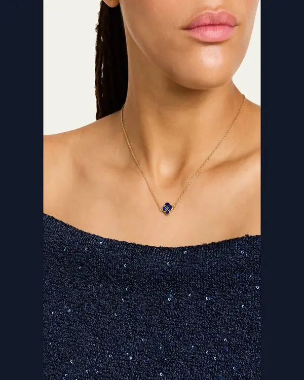 JAN LESLIE Single Petal Gemstone Station Necklace