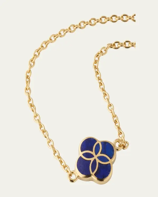 JAN LESLIE Single Petal Gemstone Station Necklace