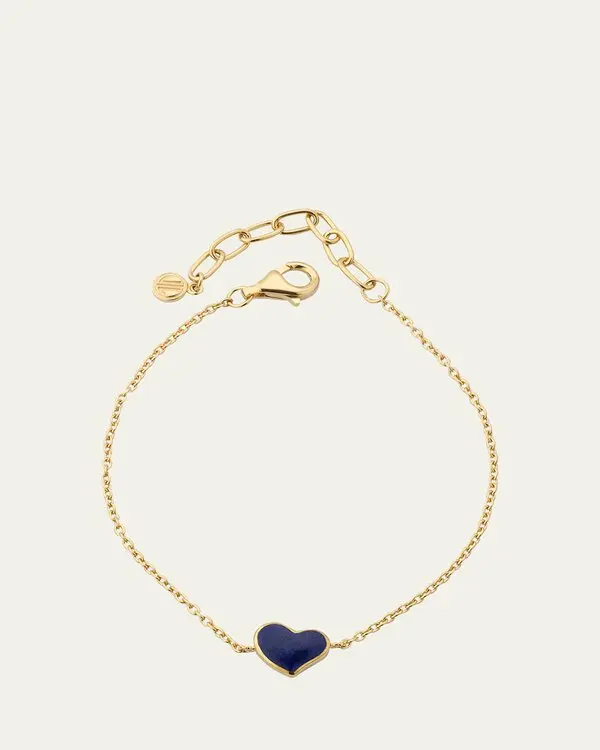 JAN LESLIE Heart Station Bracelet - Lapis