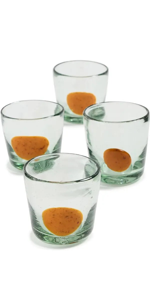 STUDIO CONCHITA Lunar M Glasses Set Of 4 - Orange