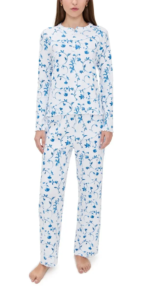 Hill House Home The Olivia Pants Pajama Set - Blue Botanical