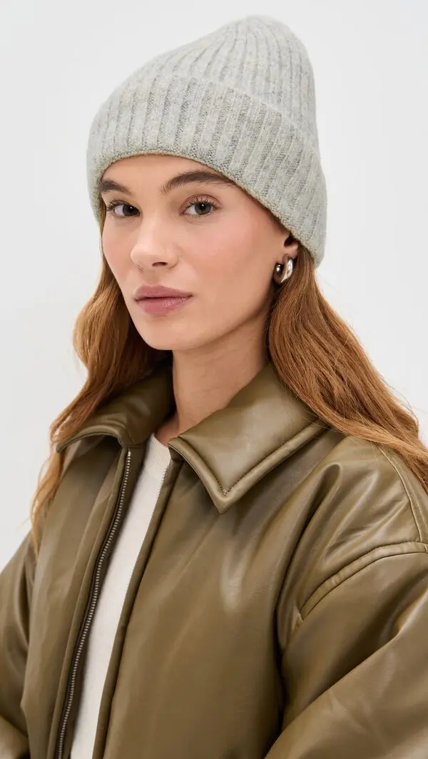 Hat Attack Ribbed Beanie - Heather Grey
